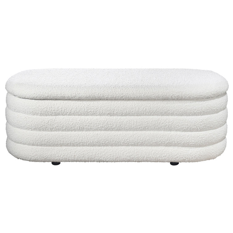 Latitude Run® Ashley Boucle Upholstered Flip Top Storage Bench
